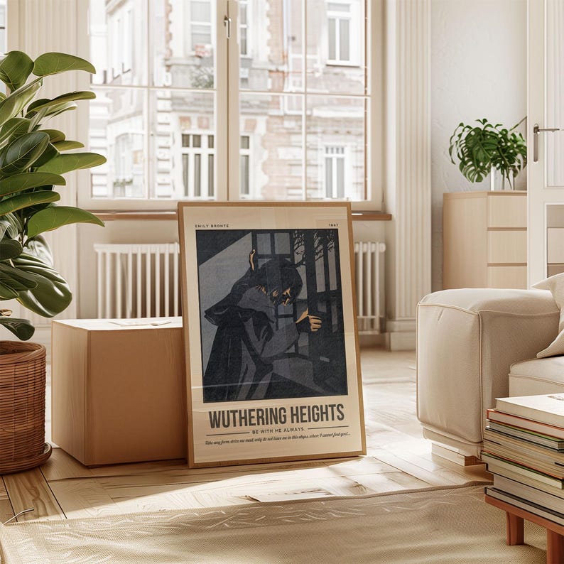 Wuthering Heights Print | Heathcliff | Emily Brontë Book Cover | Retro ...