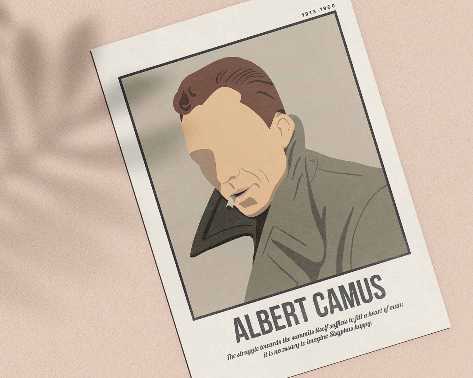 Albert Camus Art Print Philosophers Quote Wall Art Retro - Etsy
