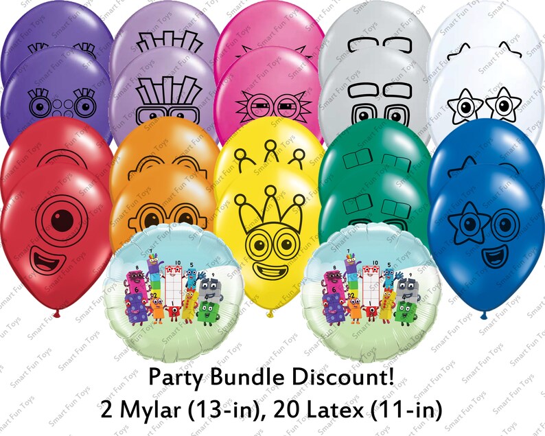 Numberblocks Balloons 13-in Mylar of One Through 10 11-in - Etsy