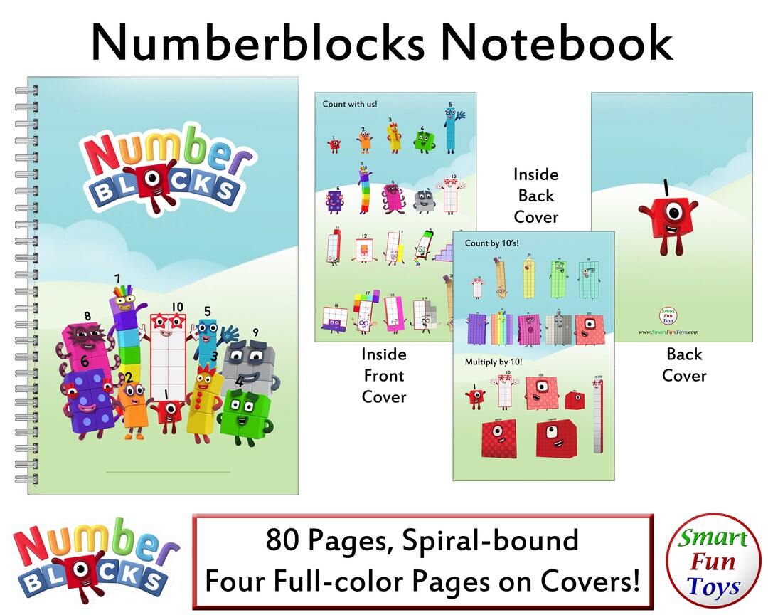Numberblocks Notebook, 80 Pages, 5.5 X 8.5-in, 4-sided Full-color Cover ...