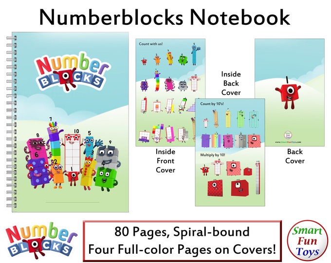 Numberblocks Notebook, 80 Pages, 5.5 X 8.5-in, 4-sided Full-color Cover ...