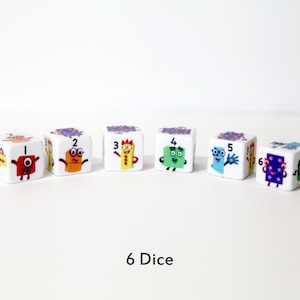 Numberblocks Dice, Full Color Characters 1 - 6, Use With Your Favorite ...