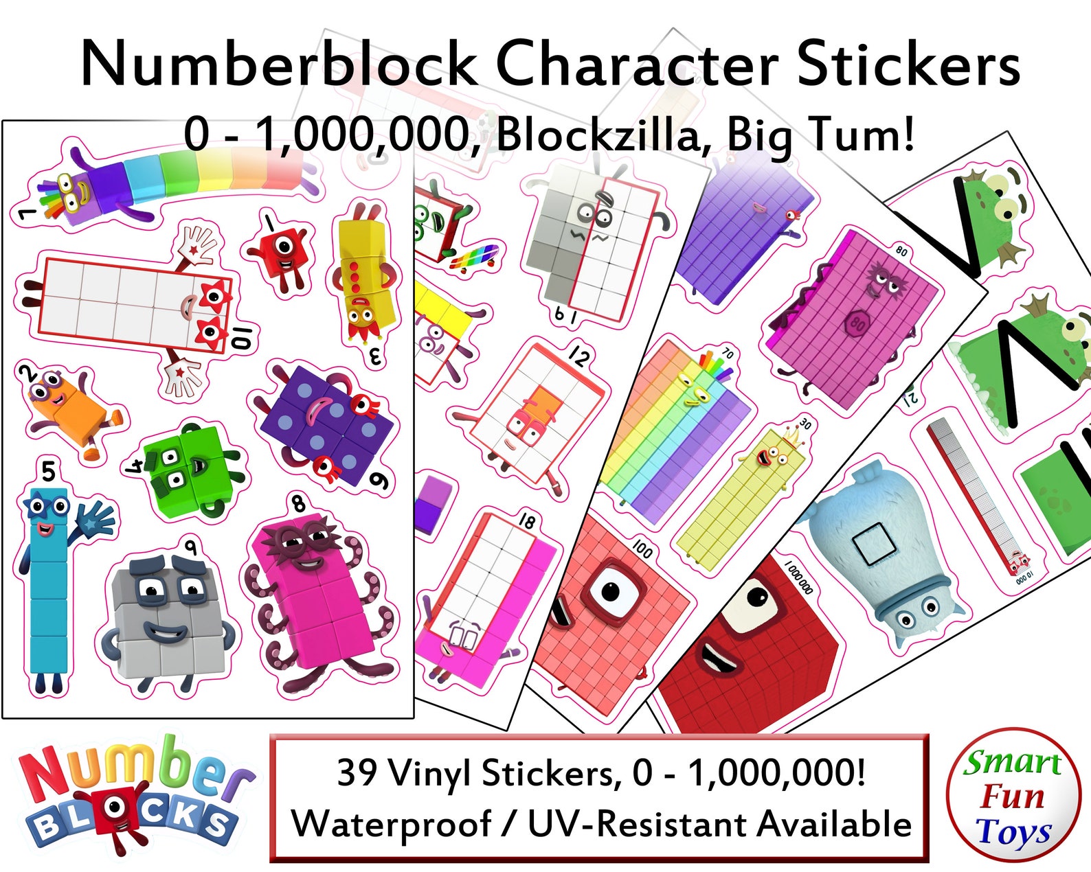 Numberblocks Stickers Glossy Vinyl 8 X 5.5-in Characters 0 - Etsy Canada