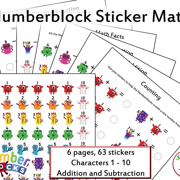 Numberblocks 0 100 Face and Body Stickers, Waterproof, Scratch and UV ...