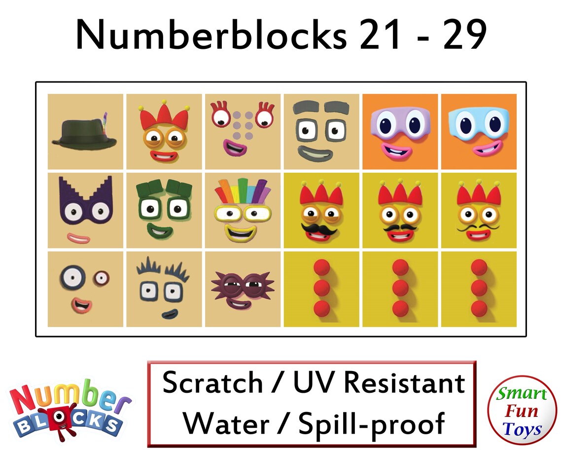Numberblocks 0 60 Face and Body Stickers Waterproof | Etsy