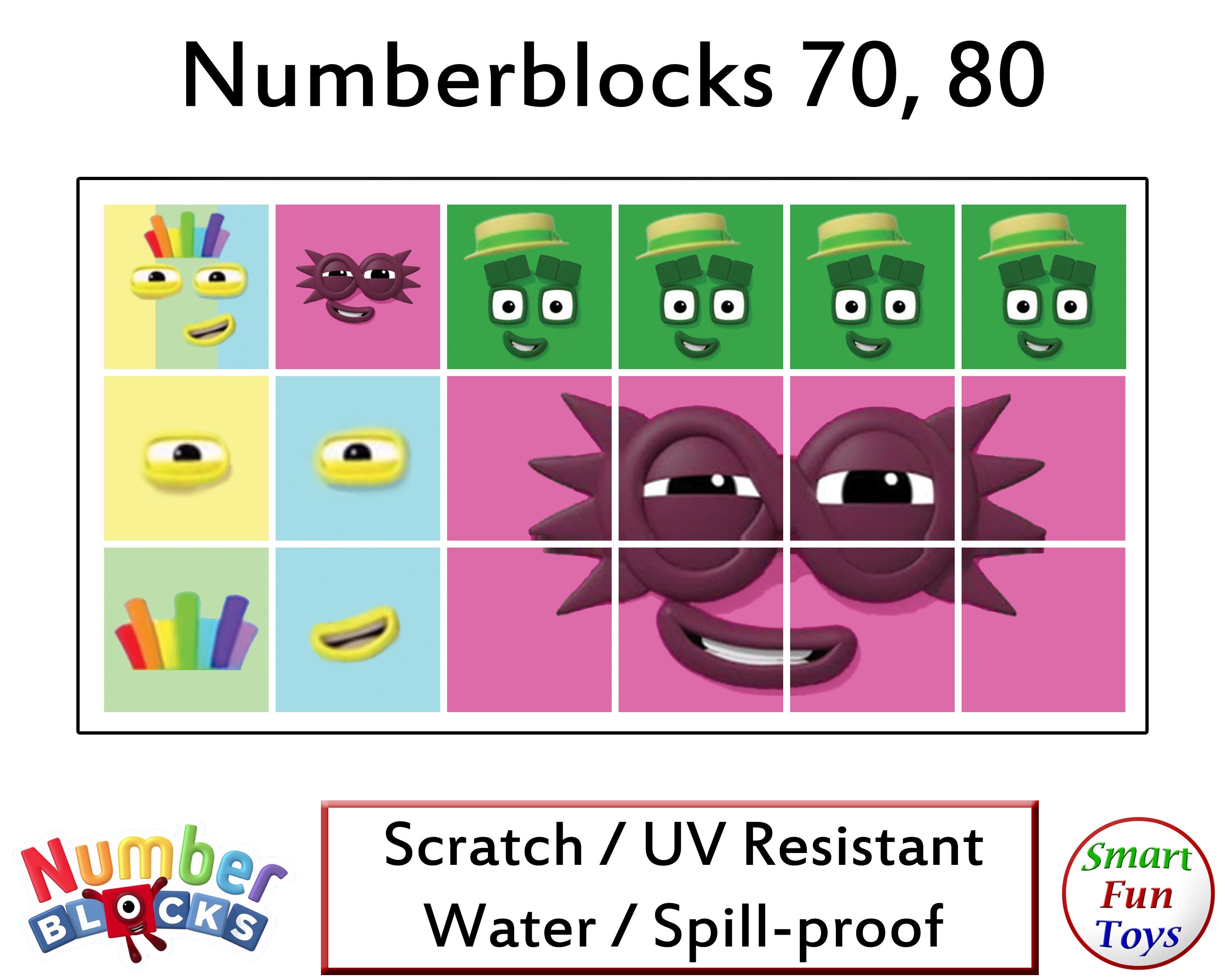 Numberblocks 0 100 Face and Body Stickers Waterproof | Etsy