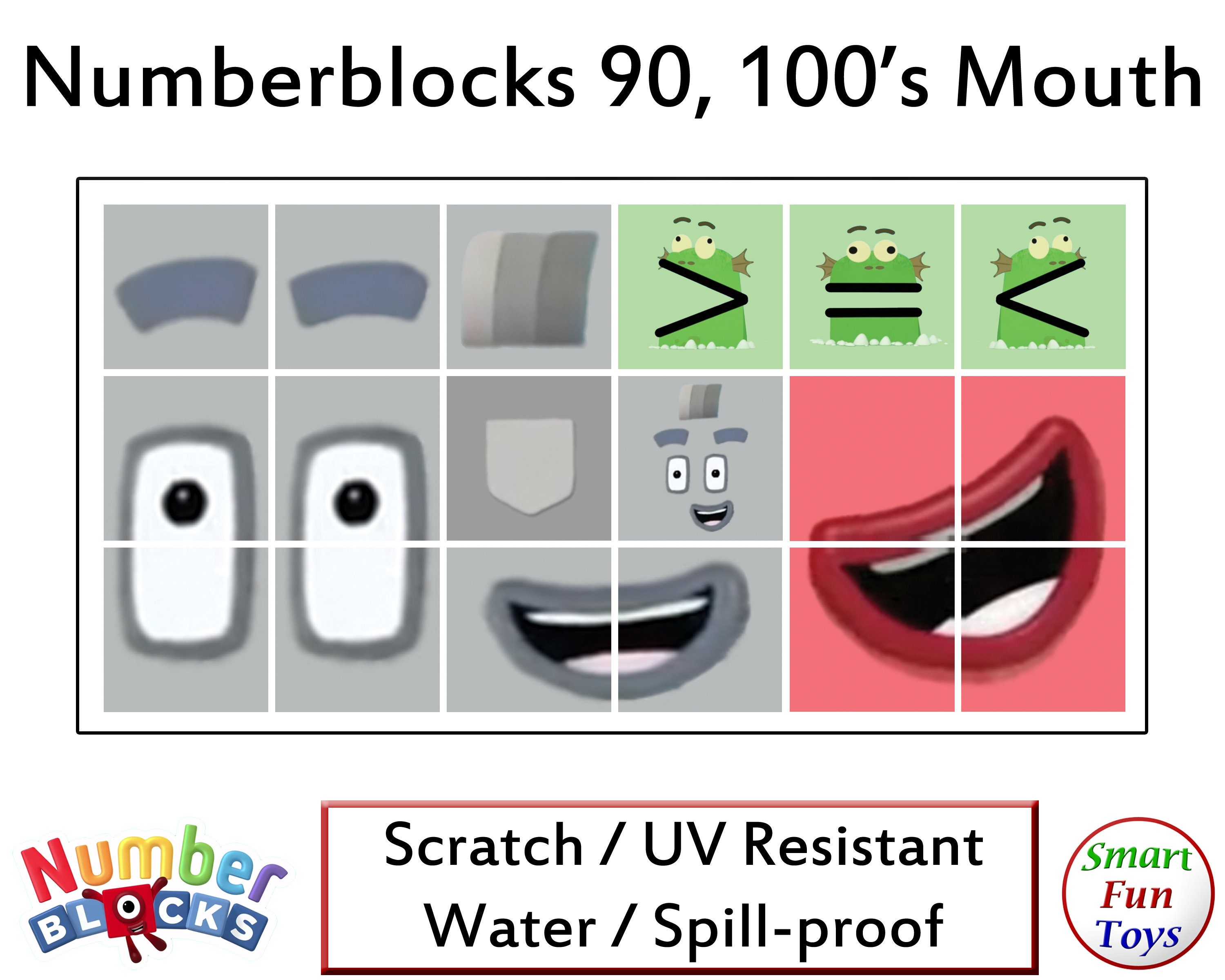 Numberblocks 0 100 Face and Body Stickers Waterproof - Etsy Singapore