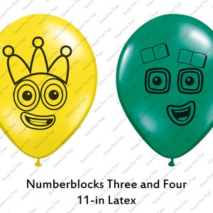 Numberblocks Balloons, 13-in Mylar of One Through 10, 11-in Latex of ...