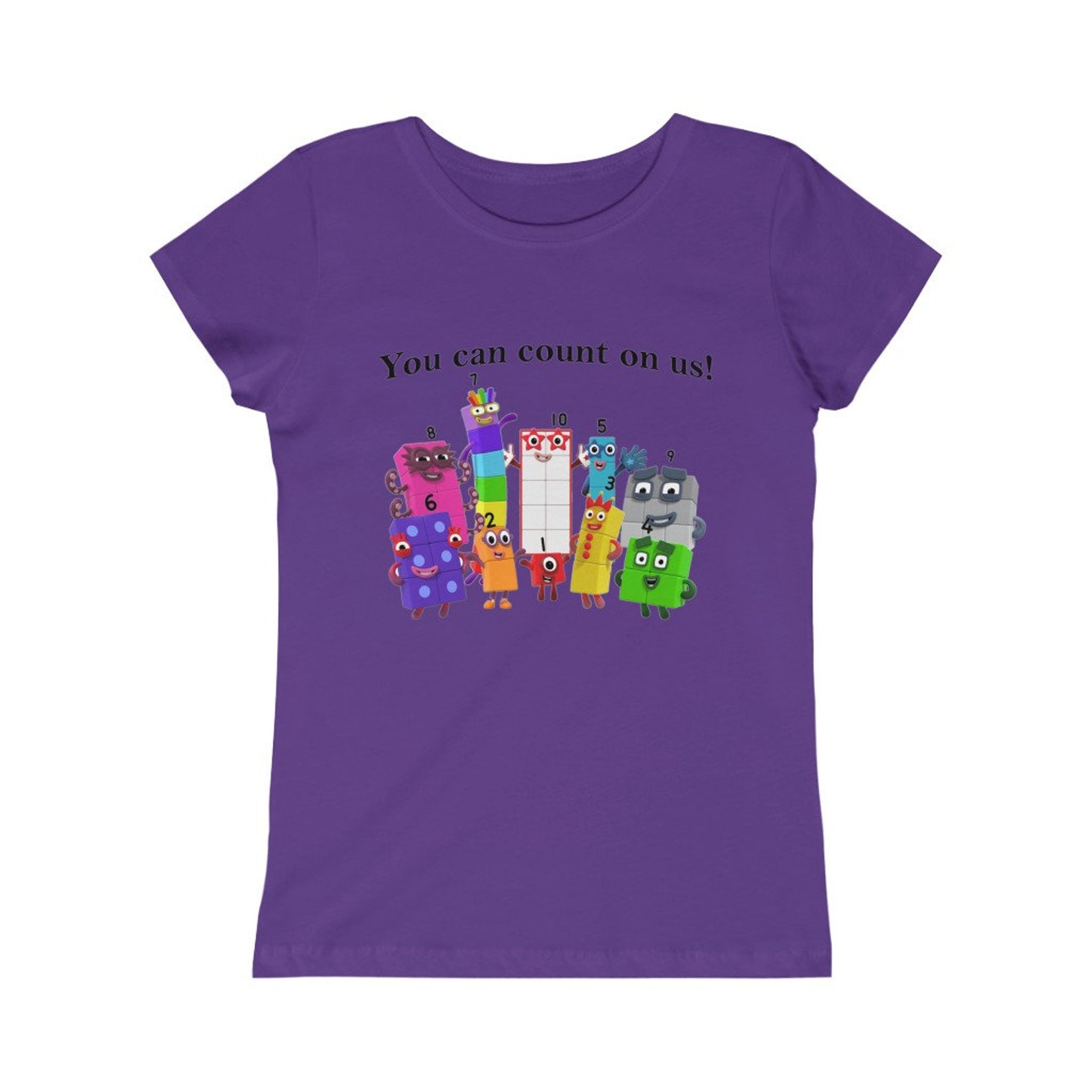 Numberblocks Girls Princess Tee Shirt Kids XS XL One | Etsy