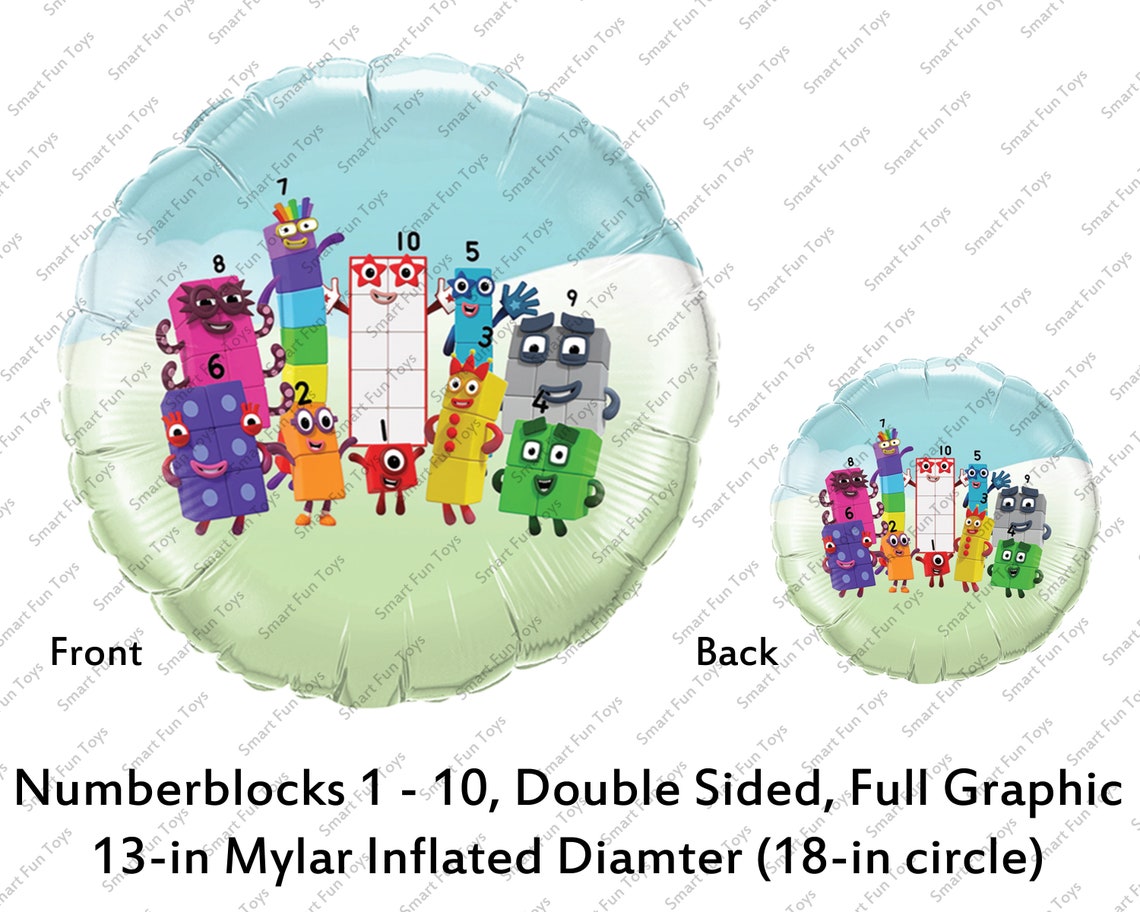 Numberblocks Balloons 13-in Mylar of One through 10 11-in | Etsy