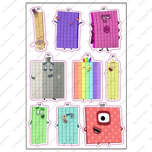 Numberblocks Stickers, Glossy Vinyl, 8 X 5.5-in, Characters 0 ...
