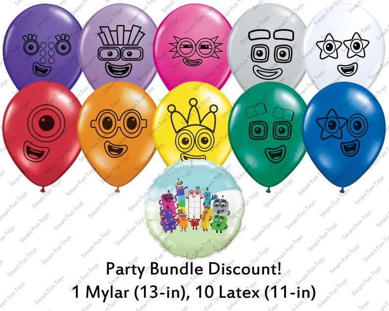 Numberblocks Balloons 13-in Mylar of One Through 10 11-in - Etsy