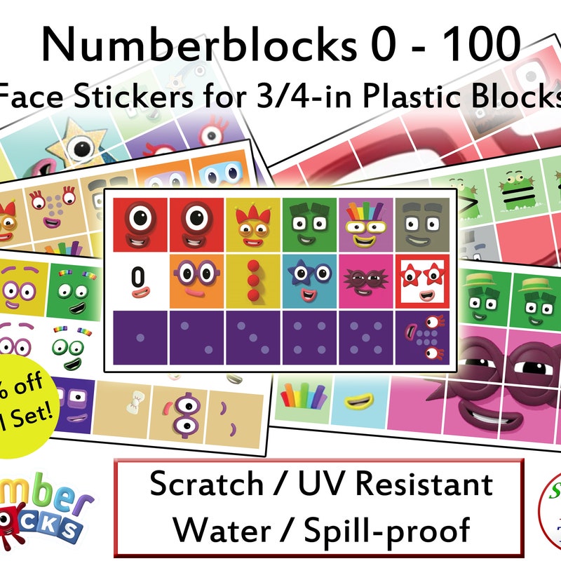 Number Blocks Stickers - Etsy
