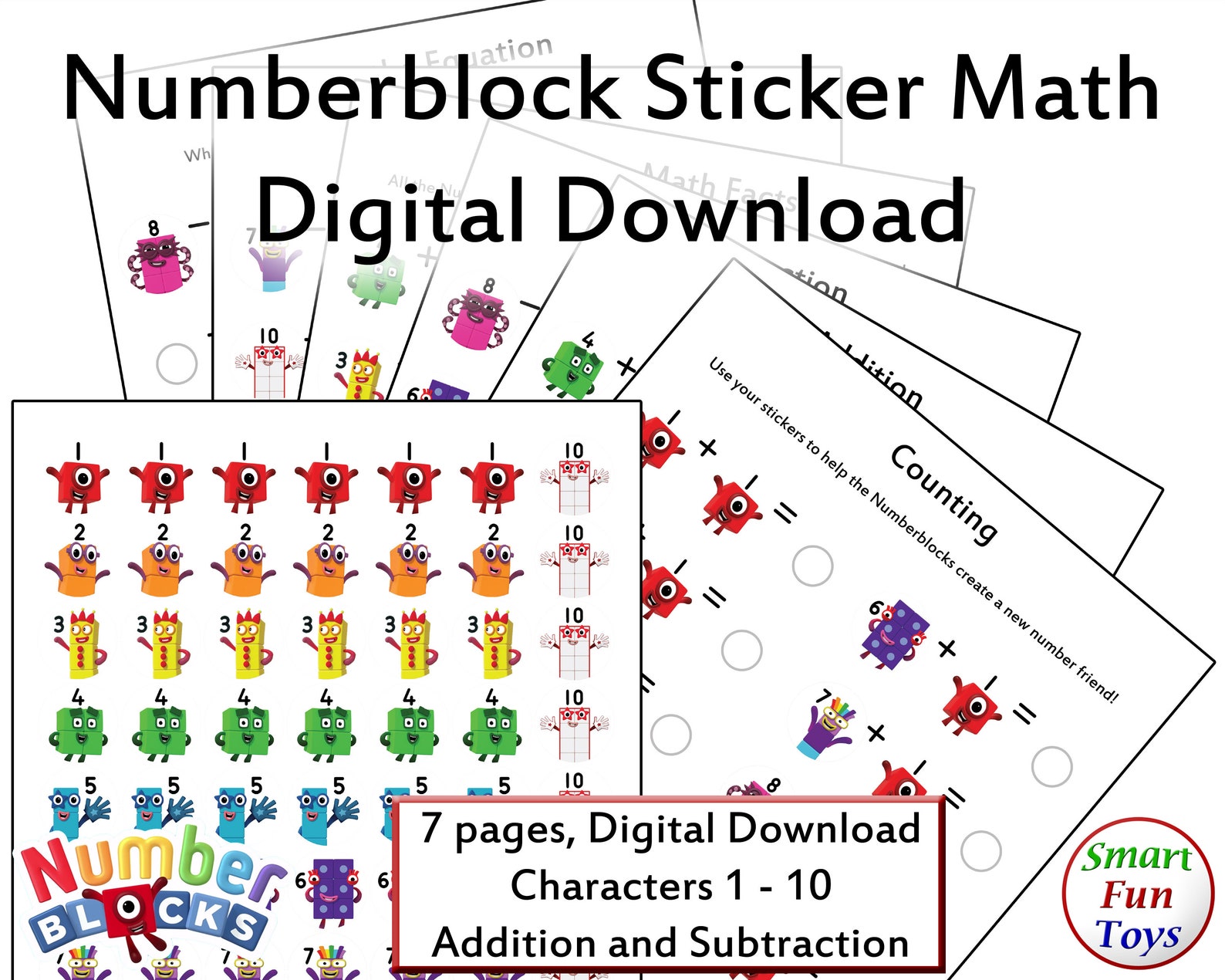 Numberblocks Sticker Math 1 10 Digital Download | Etsy