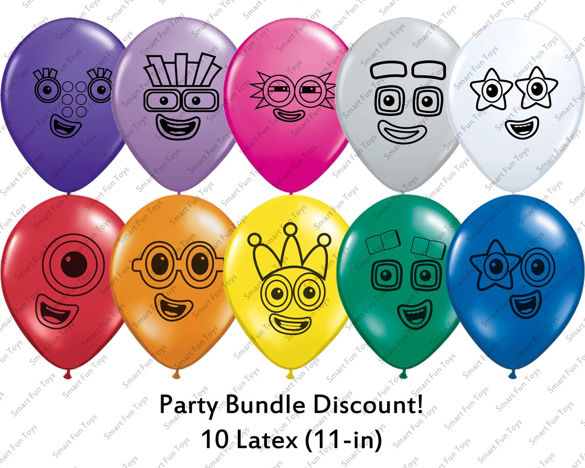 Numberblocks Balloons 13-in Mylar of One through 10 11-in | Etsy