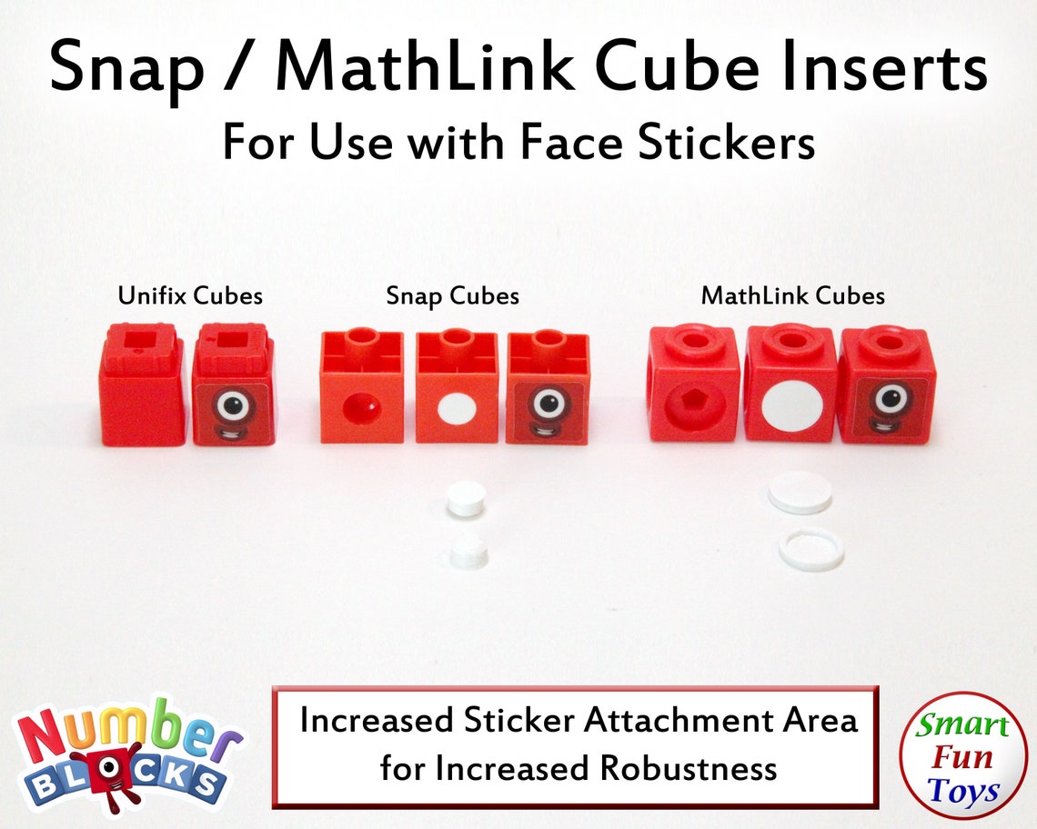 Numberblock Snap / Mathlink Cube Inserts, Increases Sticker Robustness ...