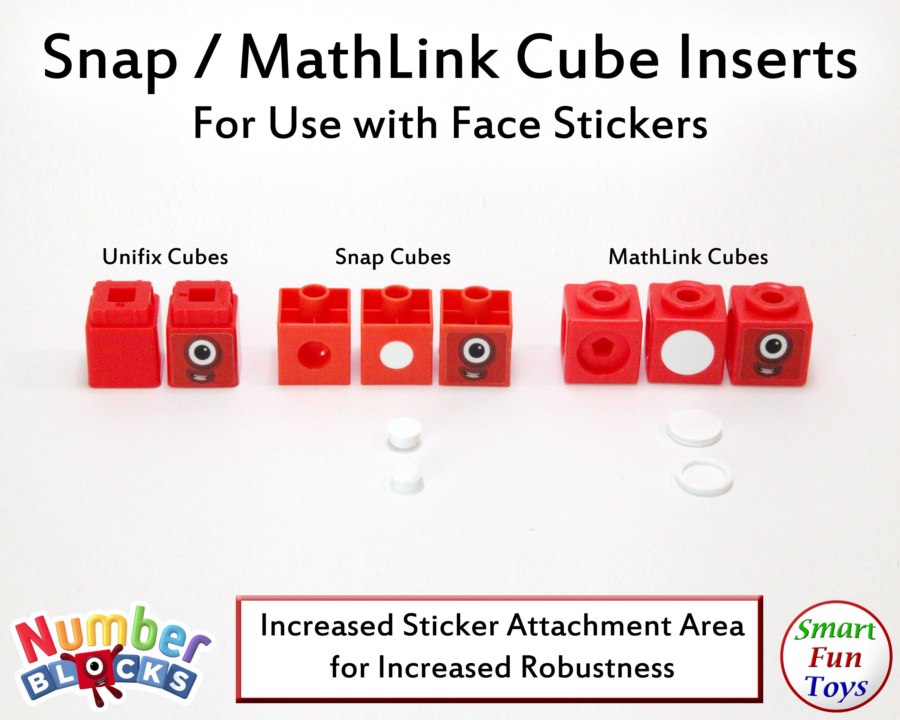 Numberblock Snap / Mathlink Cube Inserts, Increases Sticker Robustness ...