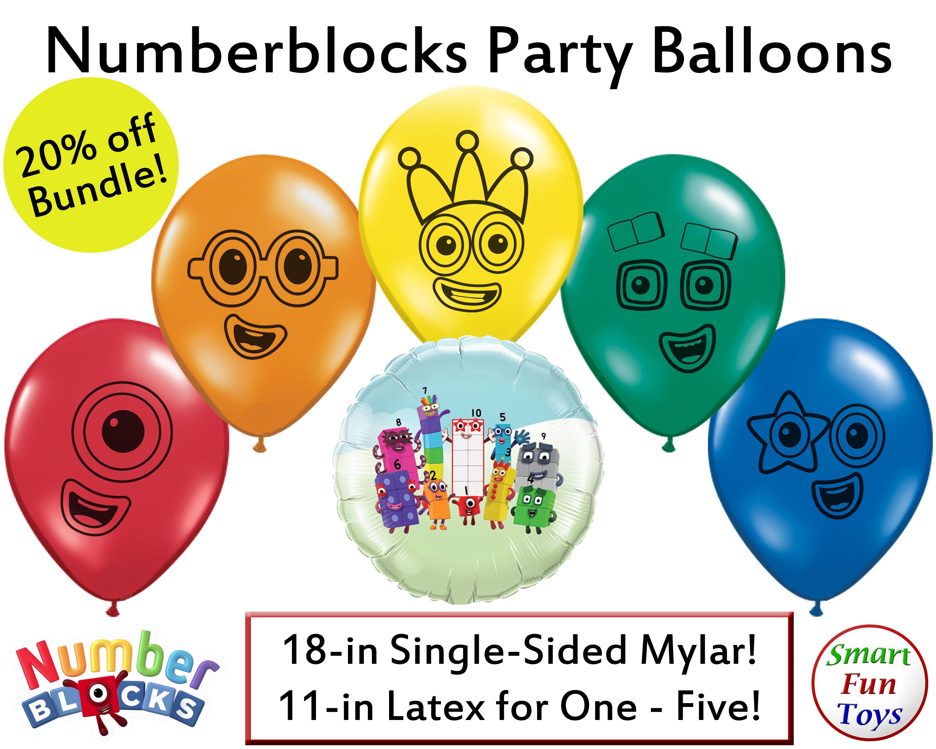 Numberblocks Balloons 20 Pack 12 Latex Balloon Numberblocks Theme Images Numberblocks Balloons 20 Pack 12 Latex Balloon Numberblocks Theme Images