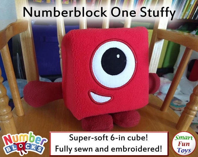 Numberblock One Stuffy, High Quality Plush, 6-in Cube, Fully Sewn ...