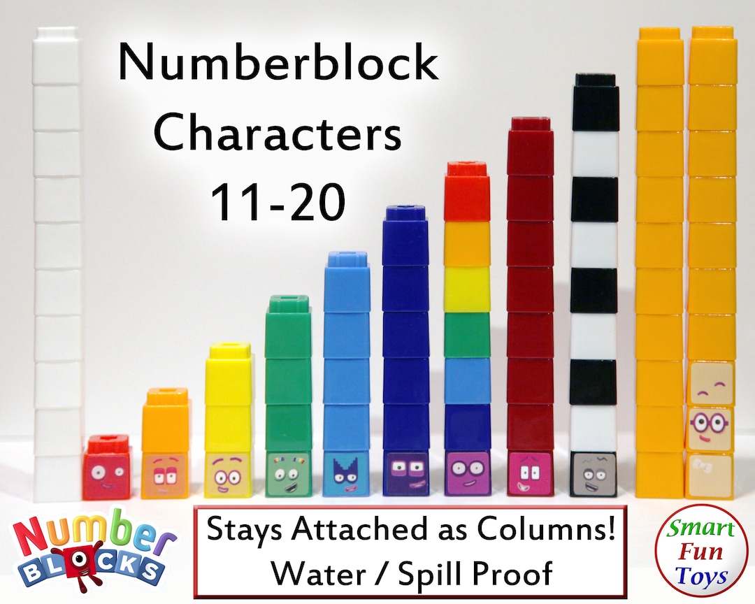 Numberblocks 11 - 20, Stackable, Waterproof! - Etsy