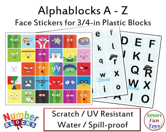 Alphablocks Face Stickers Waterproof Scratch and UV - Etsy