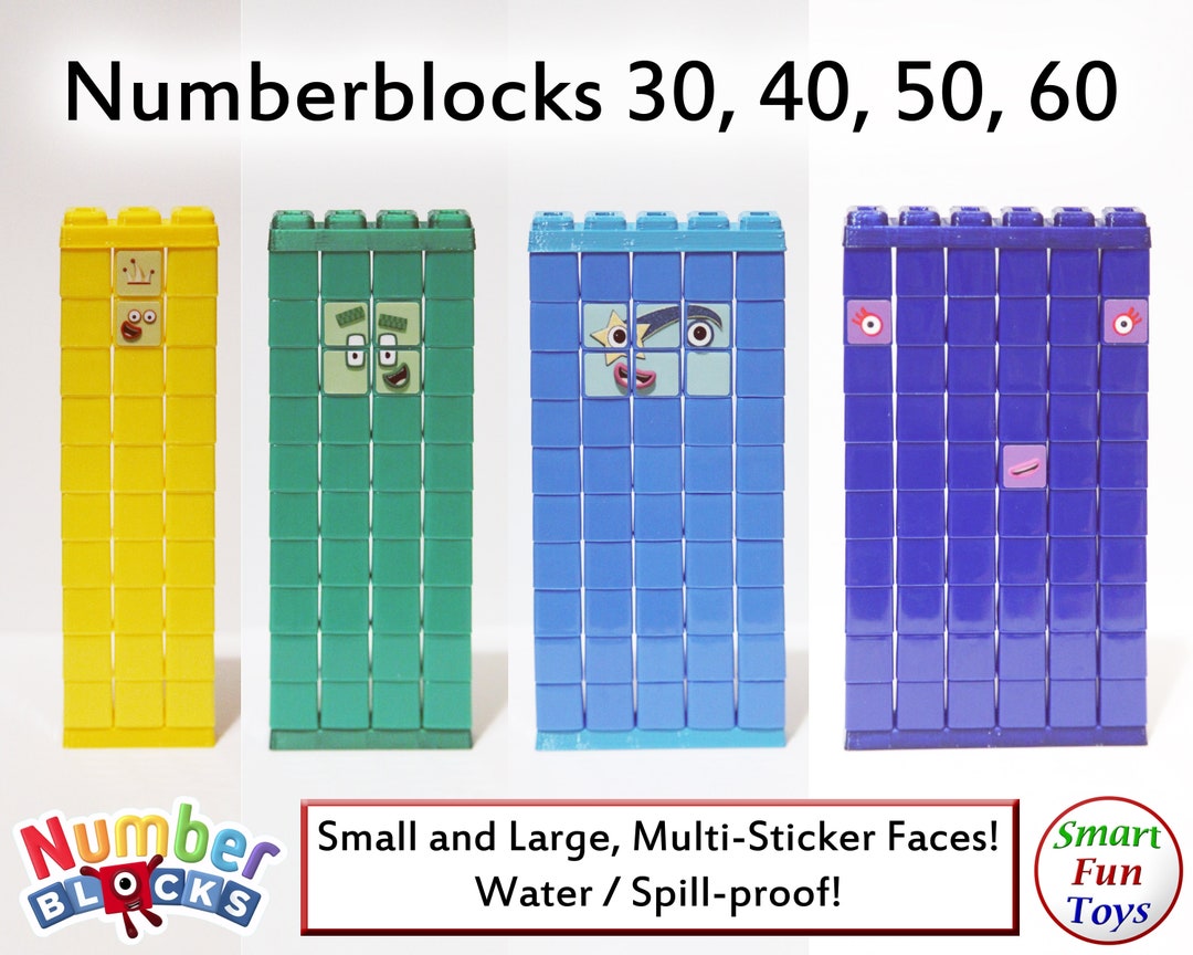 Numberblocks 30, 40, 50, 60 Stackable, Waterproof, and With Custom ...