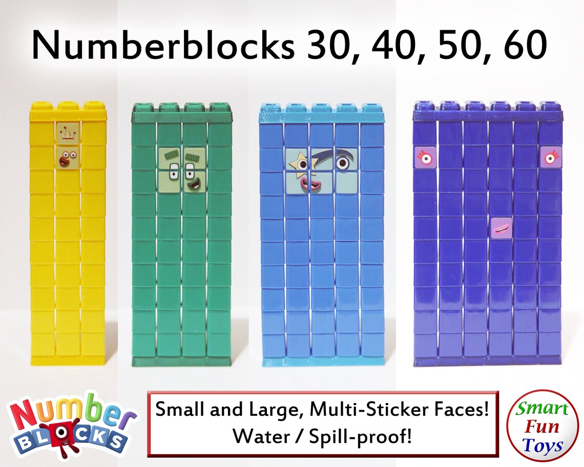 Numberblocks 30 40 50 60 Stackable Waterproof and With - Etsy