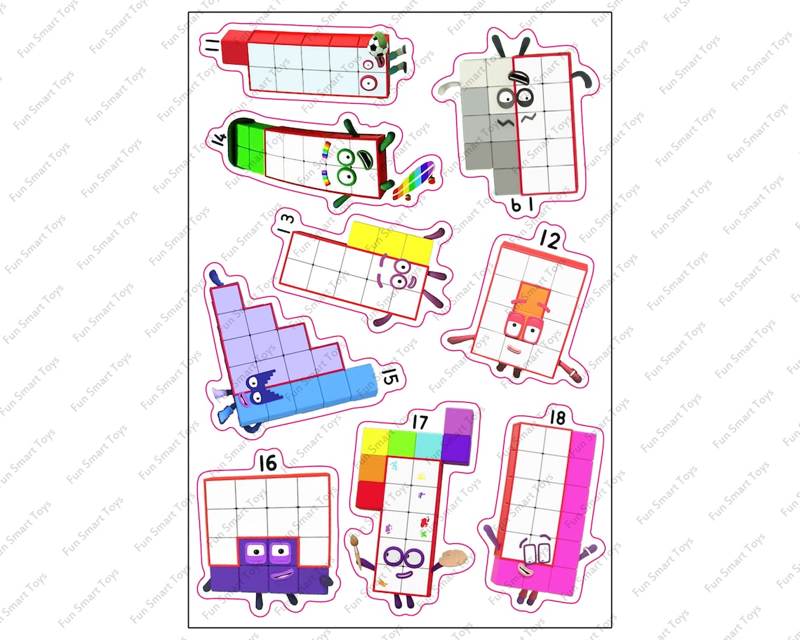 Numberblocks Stickers Glossy Vinyl 8 x 5.5-in Characters 0 | Etsy