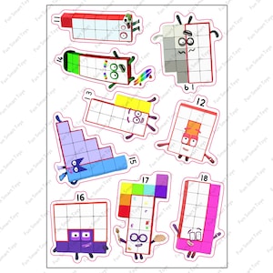Numberblocks Stickers, Glossy Vinyl, 8 X 5.5-in, Characters 0 ...