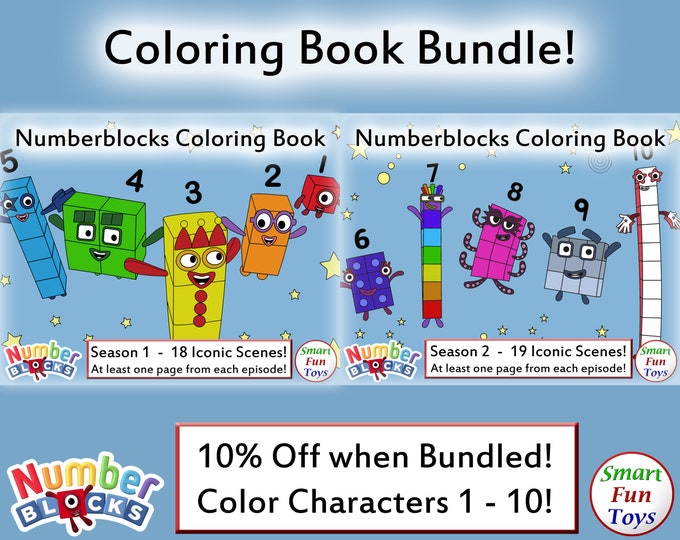 Numberblocks Coloring Book Bundle - 10% off Normal Price! - Etsy