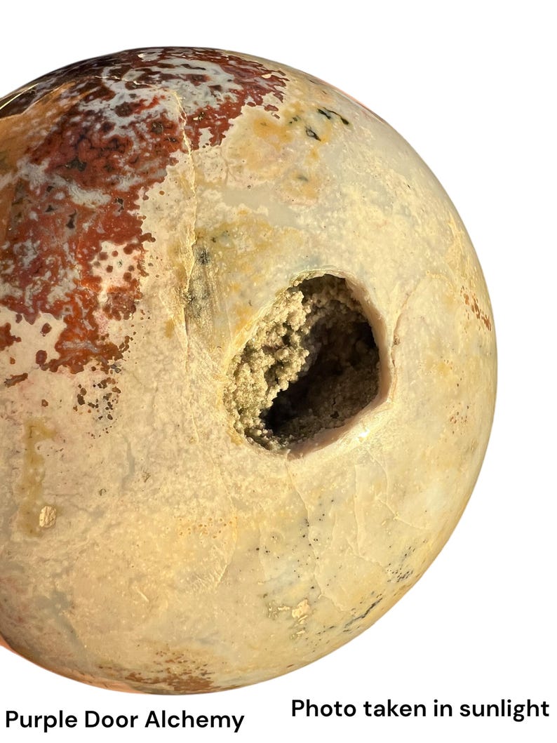 Ocean Jasper Sphere 75mm/2.95 Inch, With Stand Heart Chakra, Healing ...