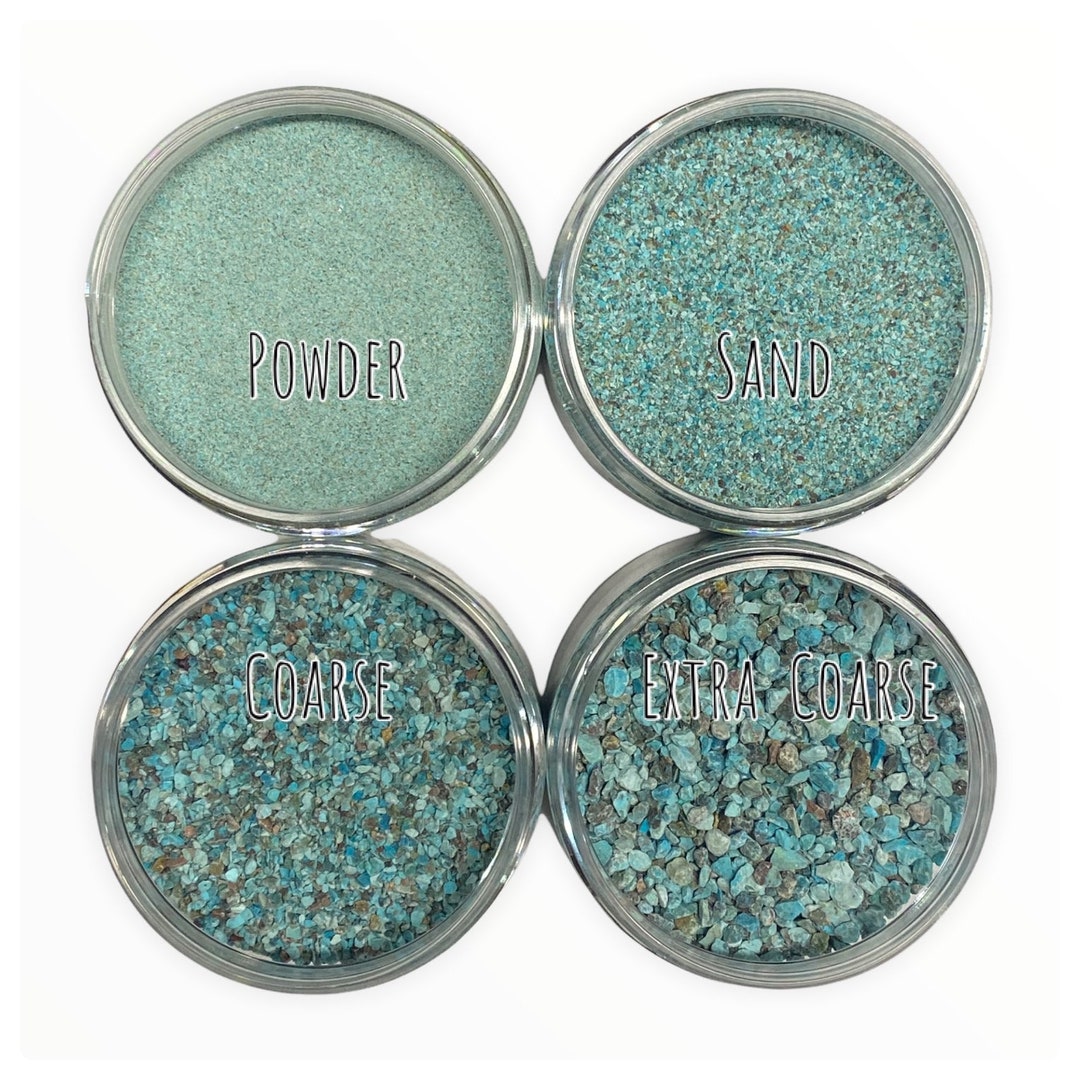 Crushed Mexican Chrysocolla Powder, Sand, Coarse, Extra Coarse, Ring ...
