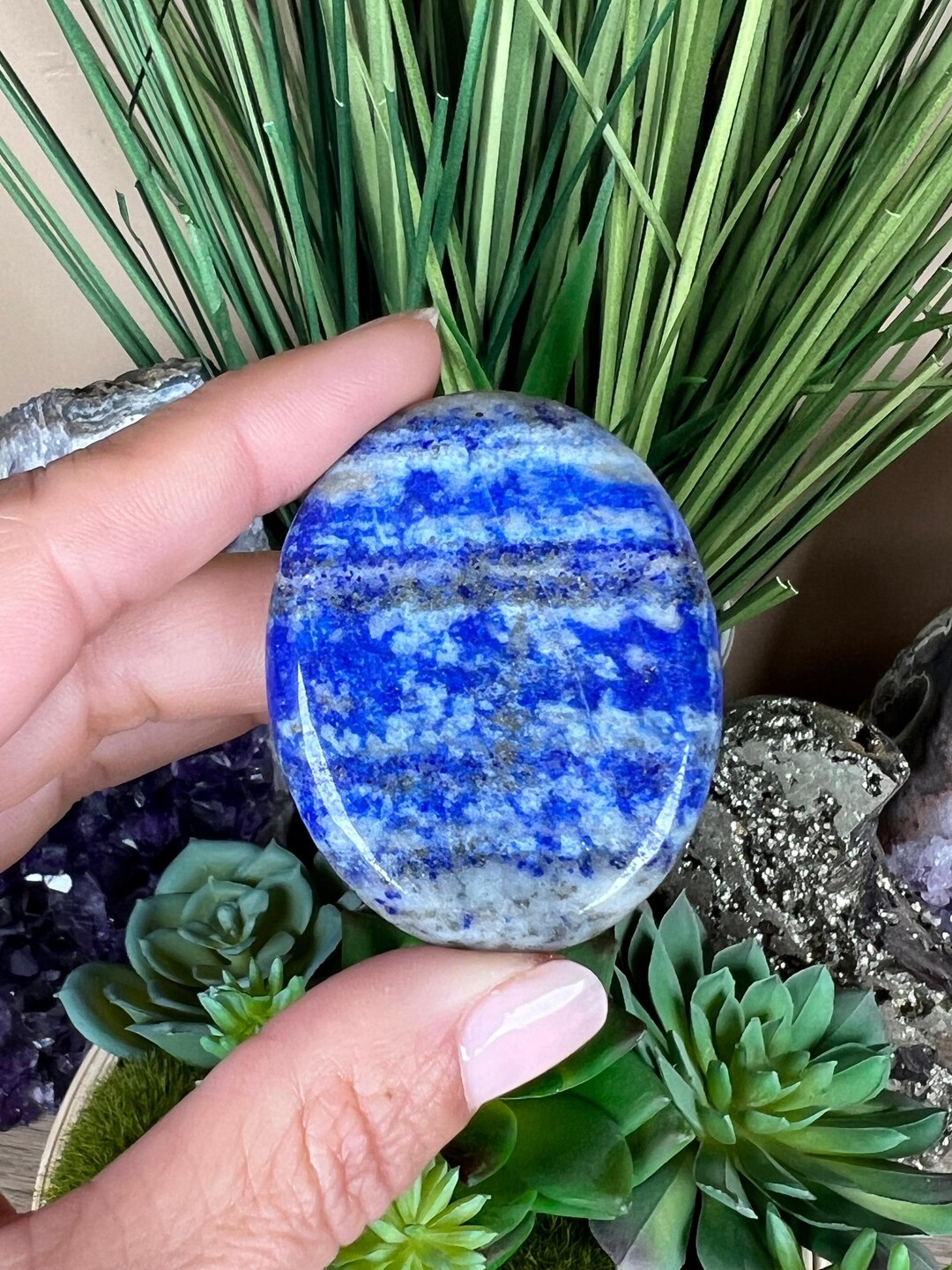 Lapis Lazuli Worry Stone, Meditation Tool, Pocket Stone - Etsy