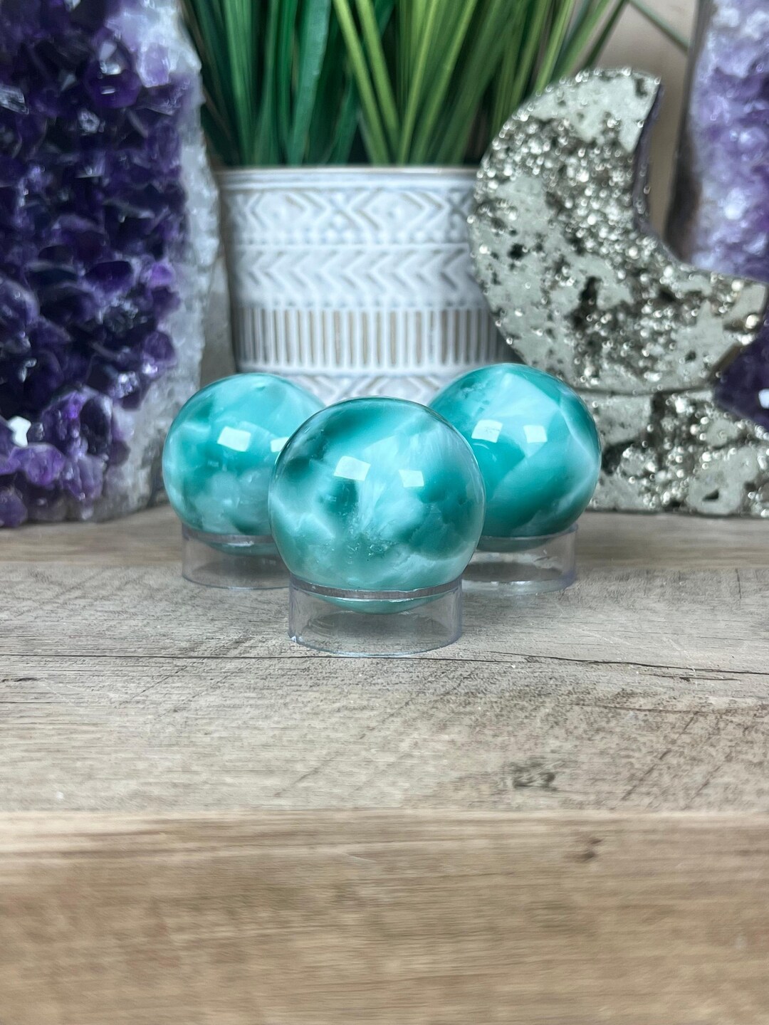 Green Pectolite Sphere 30mm, Healing, Grounding, Meditation Crystals ...