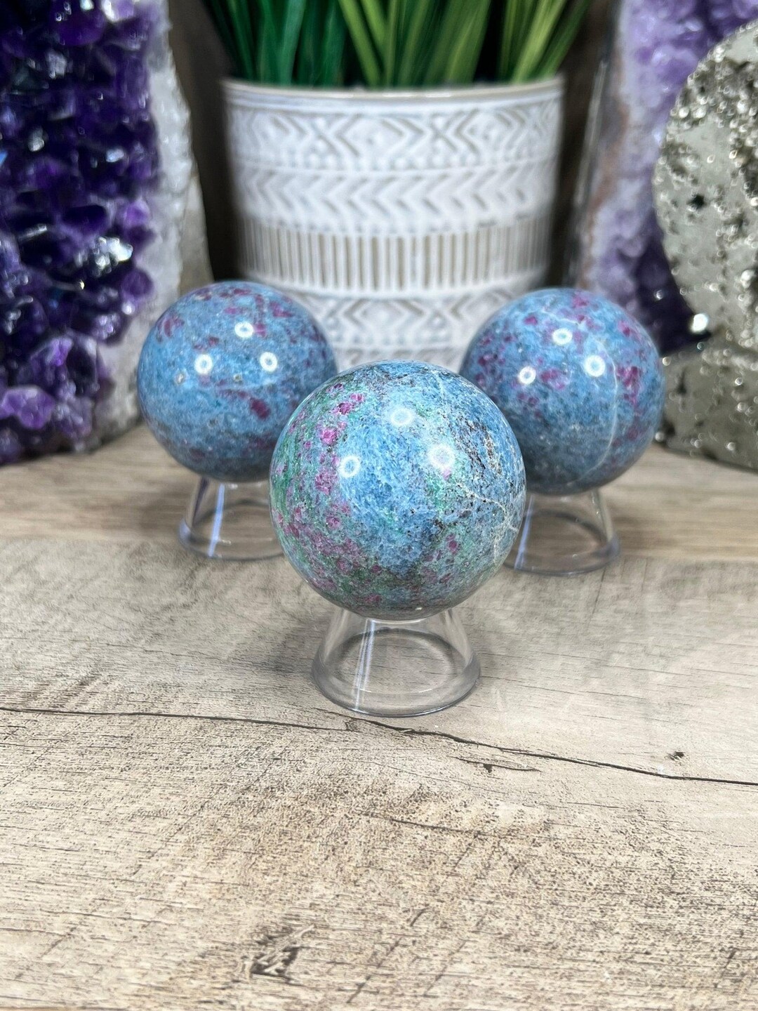 45mm/1.77 Inch Ruby in Kyanite Spheres - Etsy