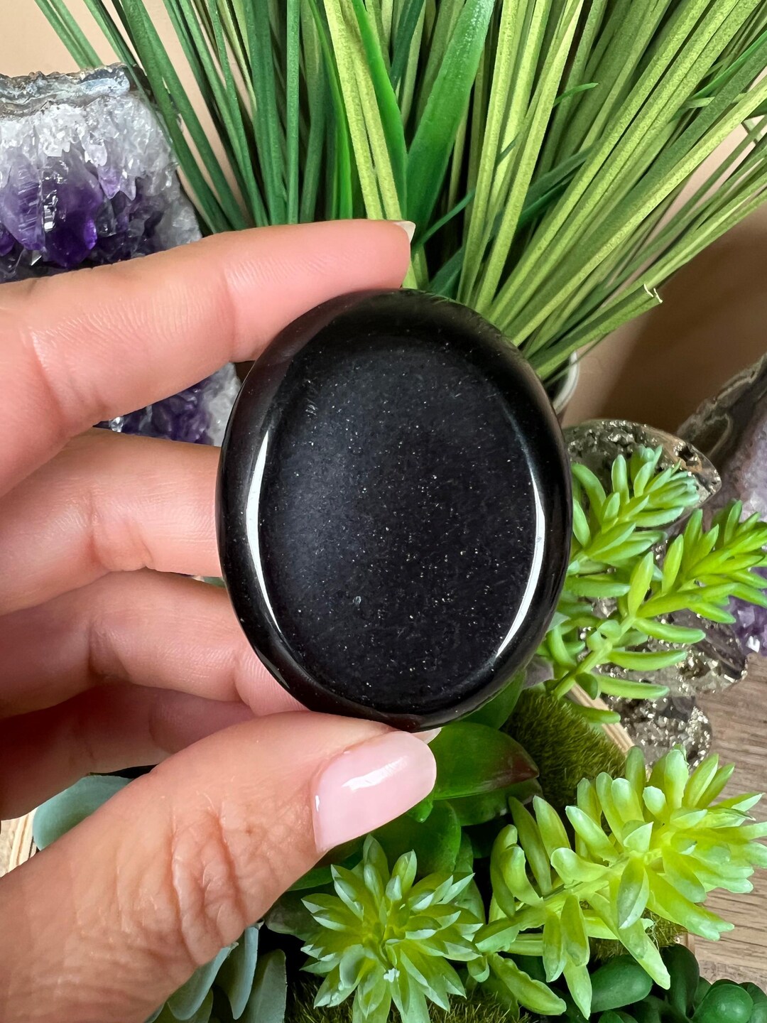 Black Obsidian Worry Stone, Meditation Tool, Pocket Stone - Etsy