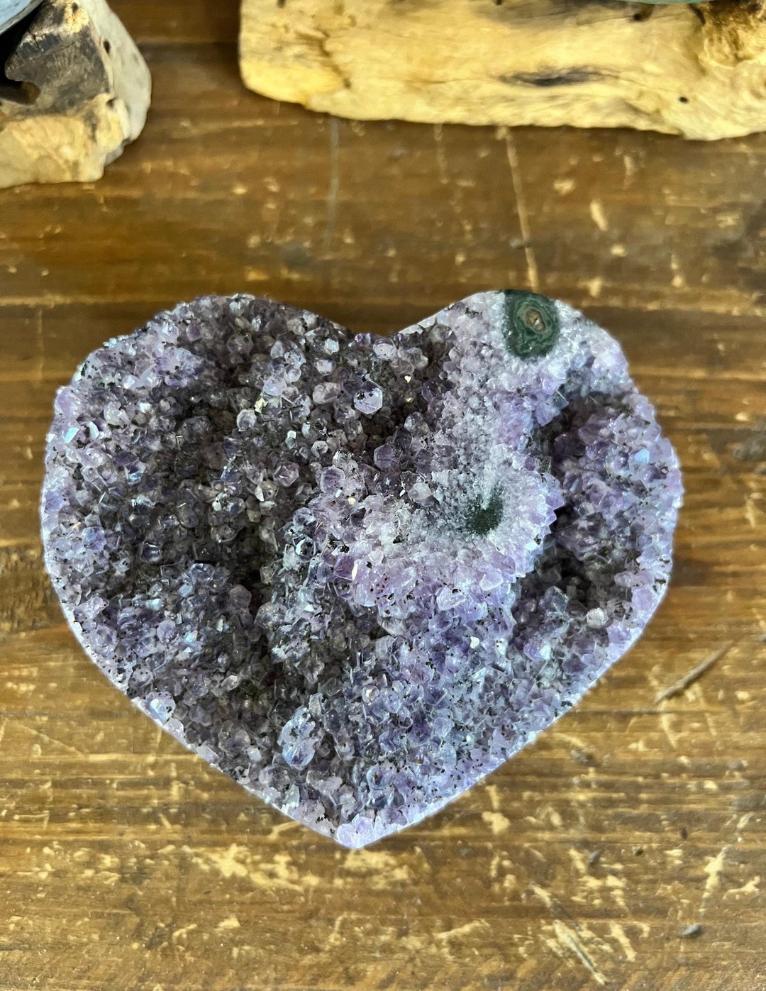 Amethyst Geode Heart, 5 Inch, Gemstone Heart, Heart Carving, Crown ...