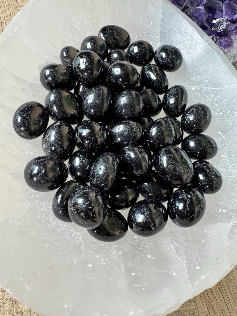 Black Tourmaline Tumble, Polished Stones, Pocket Crystal, Healing ...