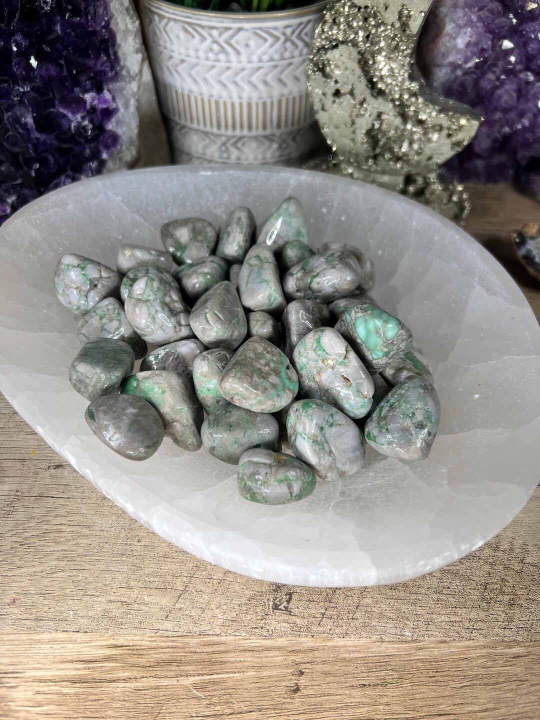 Lucin Variscite Tumble Stone: Polished Utah Gemstone (20-30mm) - Etsy