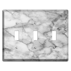 Gray and White Marble Print - Marble Light Switch Cover and Outlet ...