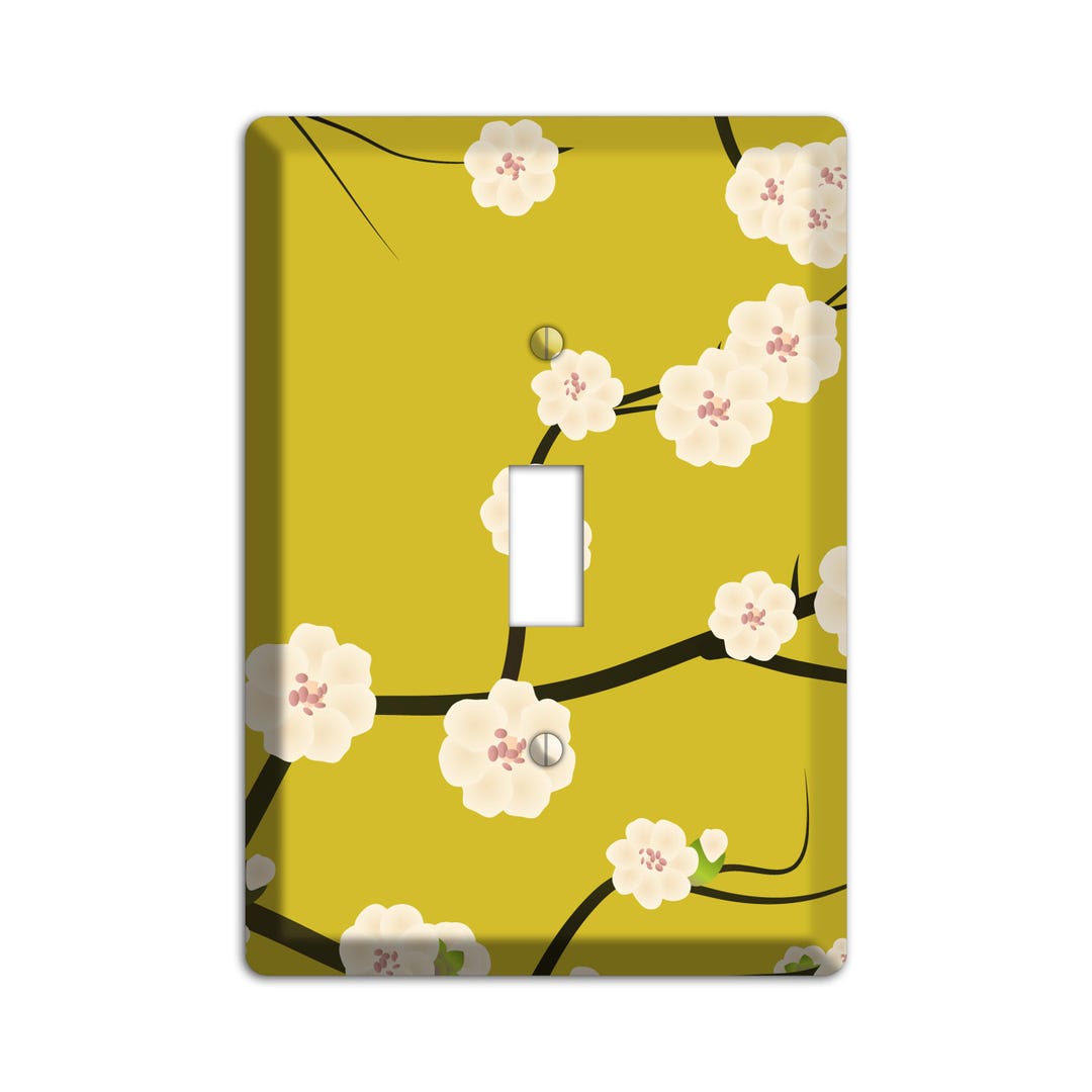 Yellow Chery Blossoms Light Switch Cover and Outlet Covers, Home Decor ...