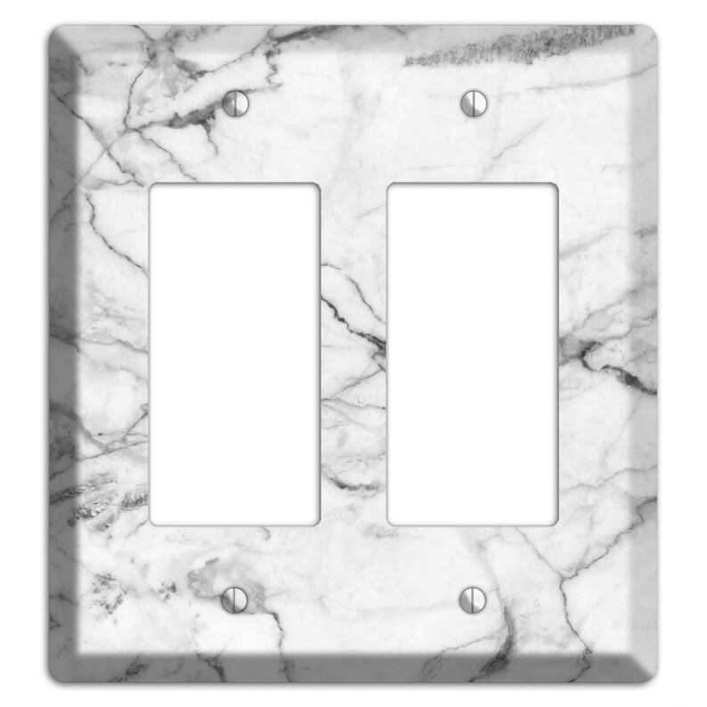 White and Gray Marble Print Marble Light Switch Cover and - Etsy