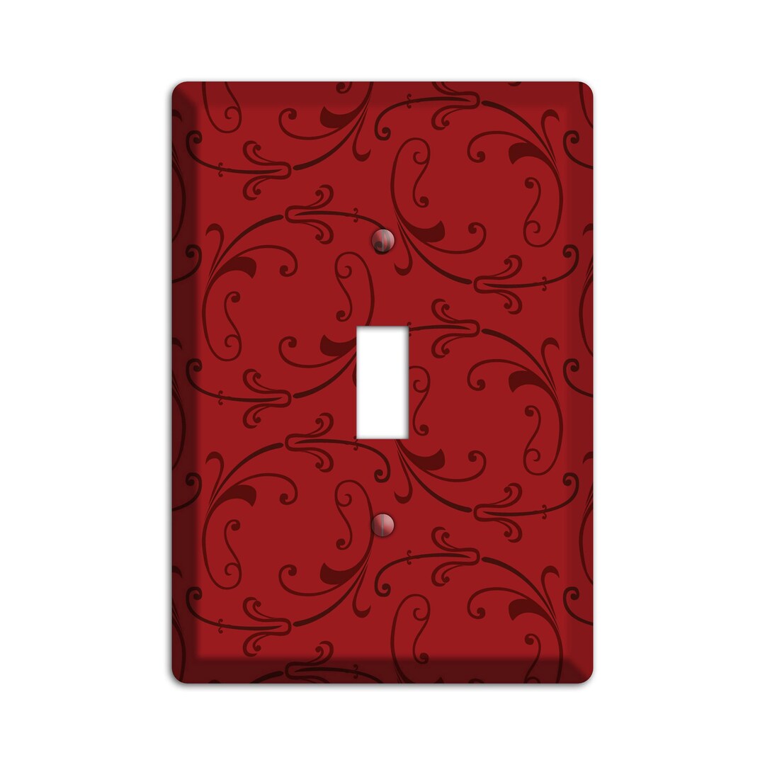 Red Victorian Sprig Light Switch Cover and Outlet Covers, Home Decor ...