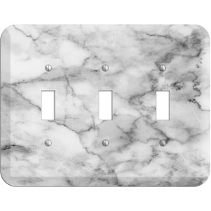 Gray and White Marble Print Marble Light Switch Cover and | Etsy
