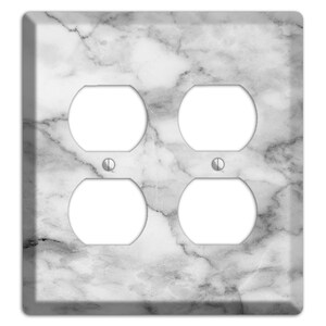 Gray and White Marble Print - Marble Light Switch Cover and Outlet ...