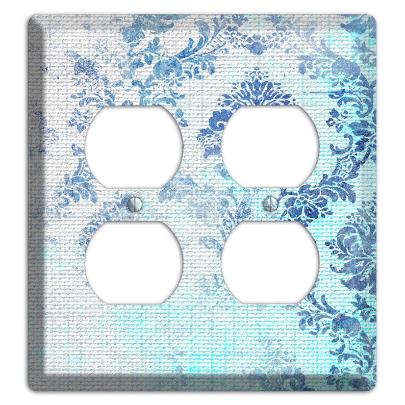 Blue Damask Floral Switch Plate Cover Outlet Cover - Etsy