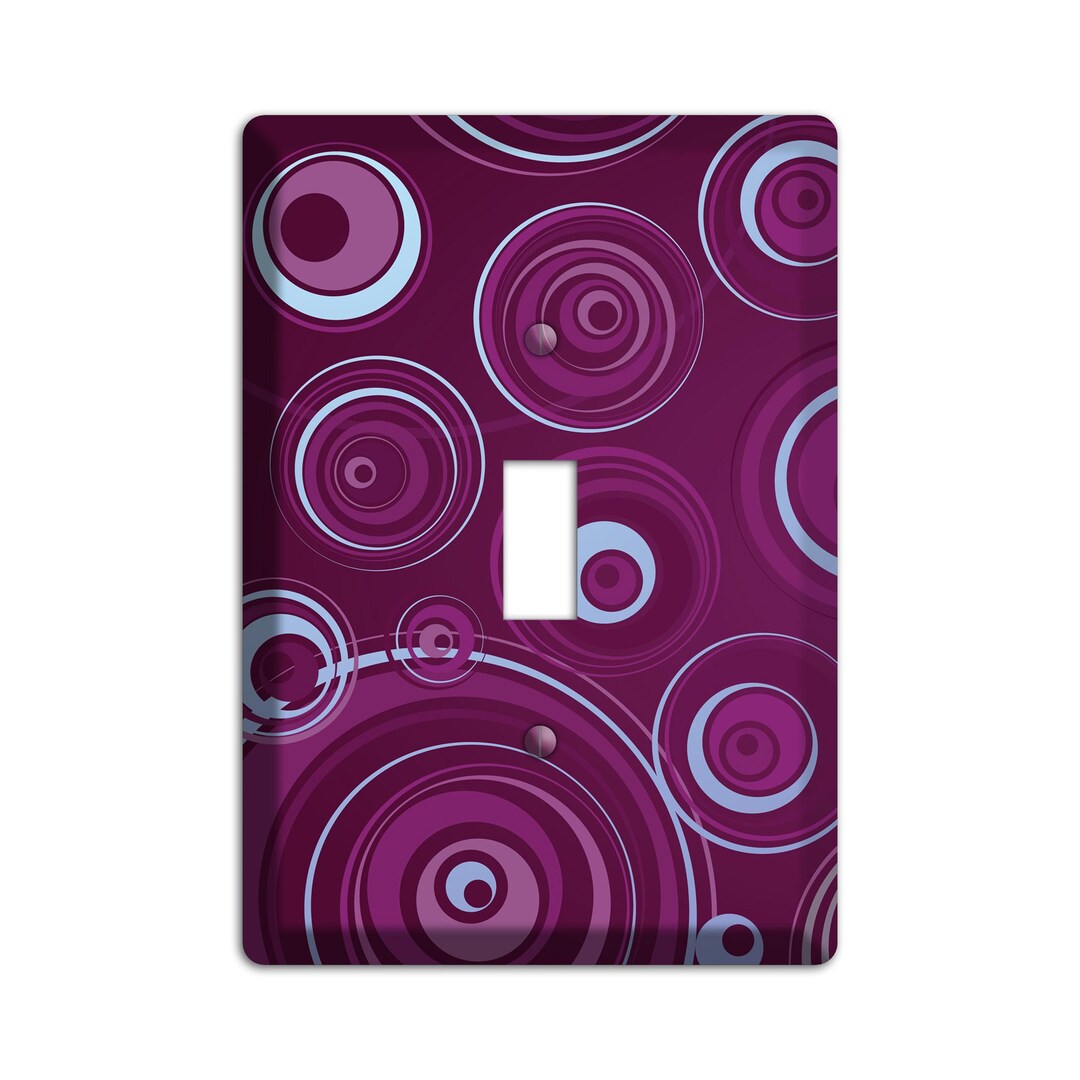 Purple Circles 3 Light Switch Cover and Outlet Covers, Home Decor, Wall ...