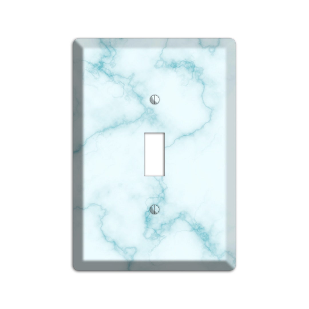 Blue Shatter Marble Print - Marble Light Switch Cover and Outlet Covers ...