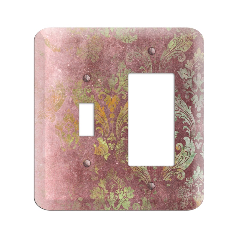 Rose Gold Damask Floral Switch Plate Cover Outlet Cover | Etsy