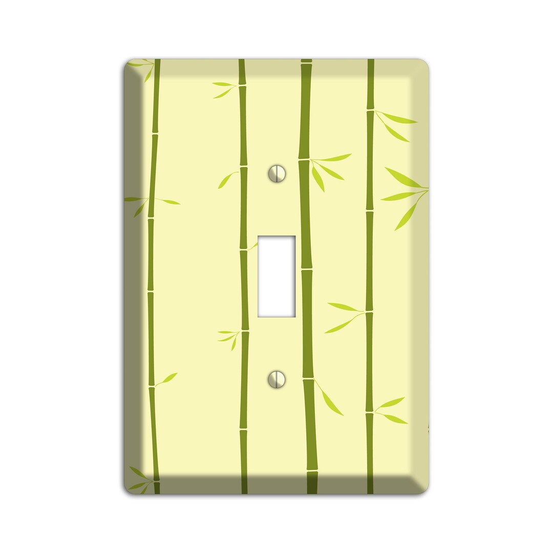 Yellow and Green Bamboo Light Switch Cover and Outlet Covers, Home ...